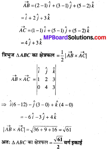 MP Board Class 12th Maths Book Solutions Chapter 10 सदिश बीजगणित Ex 10. ...