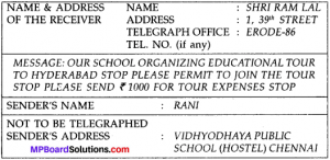 MP Board Class 10th Special English Telegram Writing – MP Board Solutions