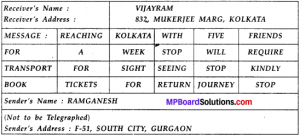 MP Board Class 10th Special English Telegram Writing – MP Board Solutions